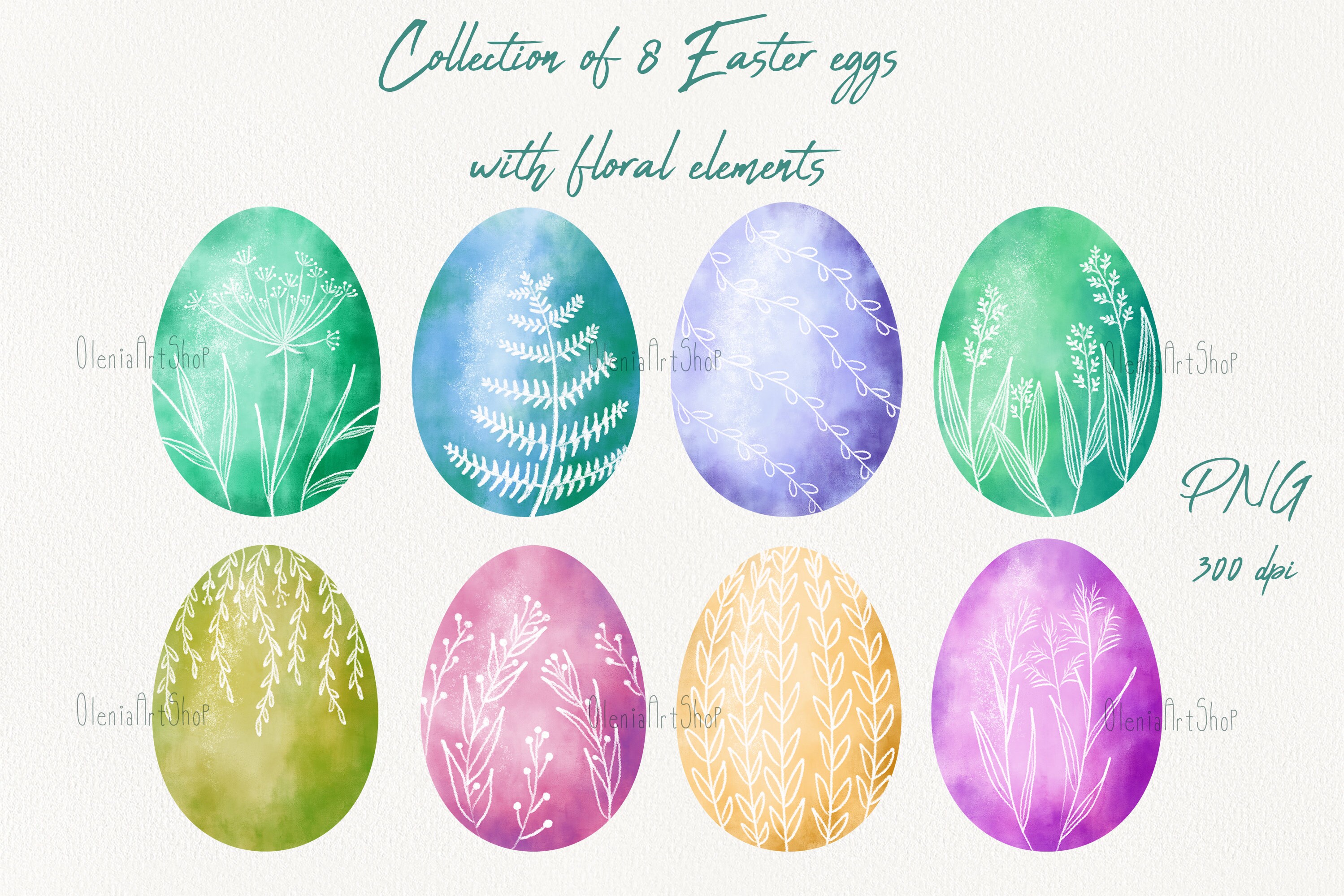 Watercolor Easter Clipart, Watercolor Easter Eggs, Pastel Easter Eggs ...