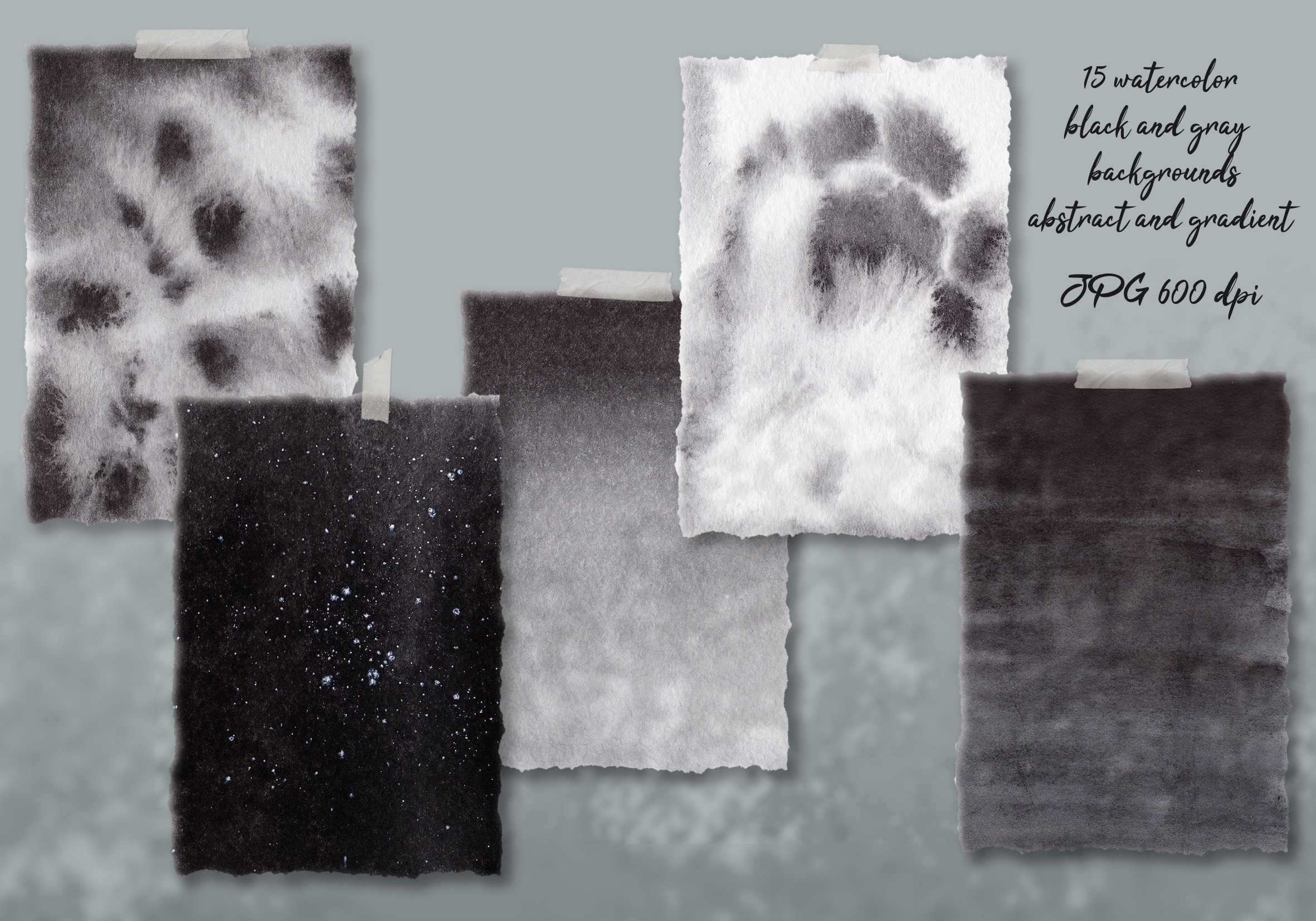 Watercolor Grey and Black Background, Dark Watercolor, Gradient and ...