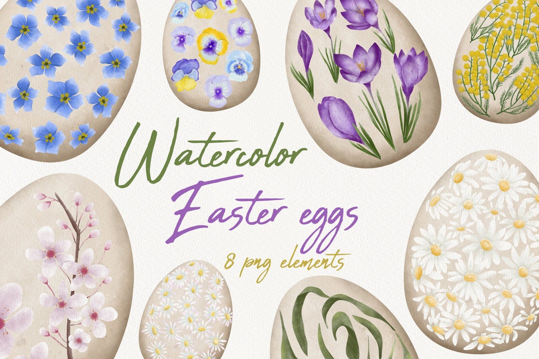 Easter Eggs Watercolor Clipart, Watercolor Easter Clipart, Easter PNG ...