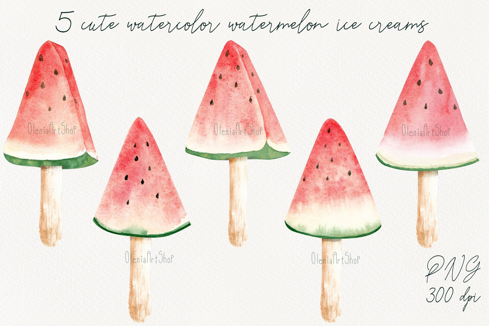 Watercolor Watermelon Clipart, Summer Fruit Clipart, Watercolor ...