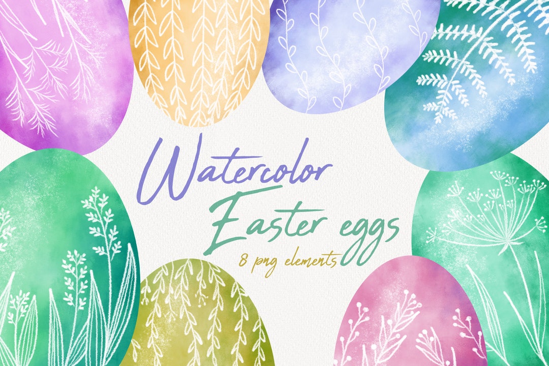 Watercolor Easter Clipart, Watercolor Easter Eggs, Pastel Easter Eggs ...