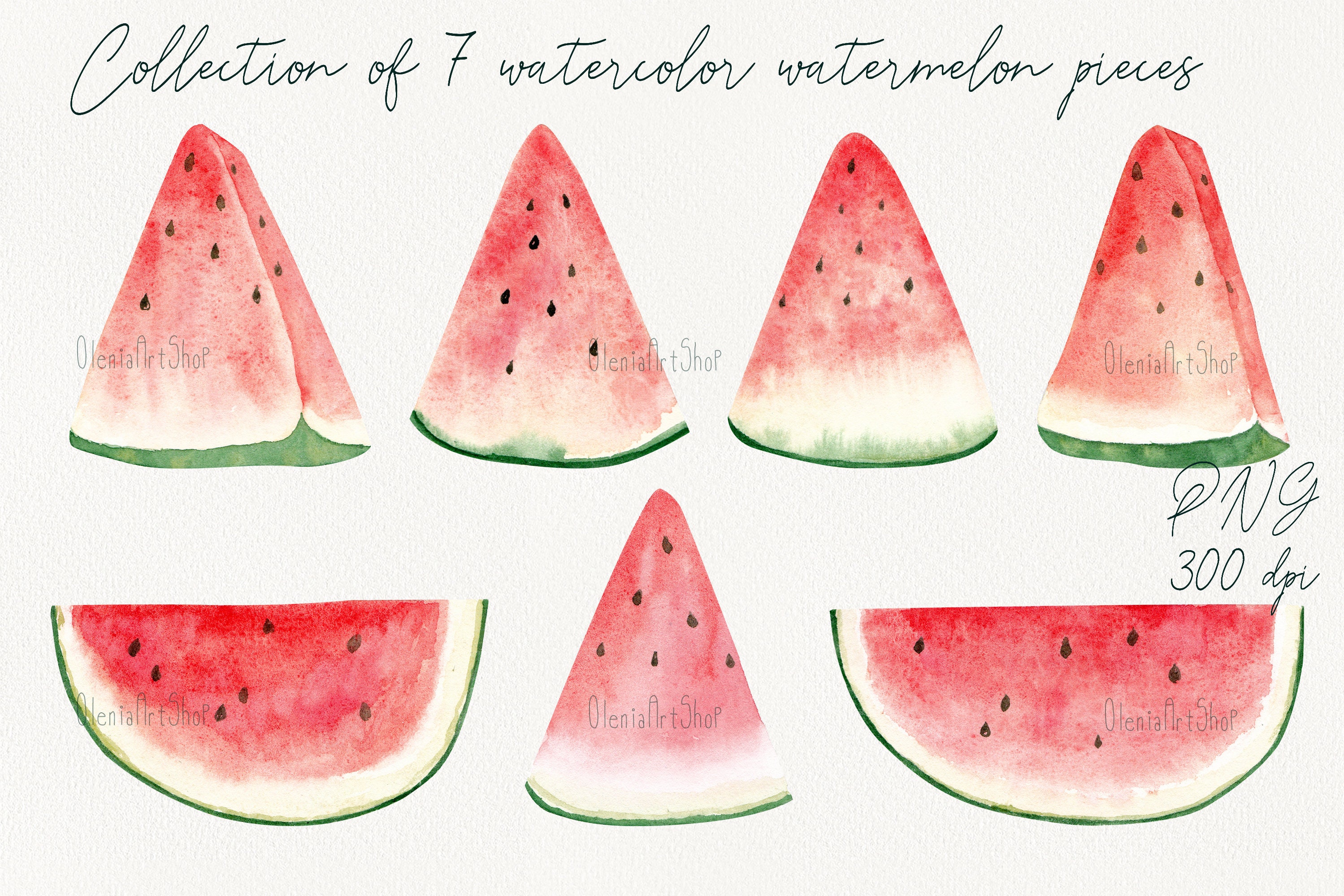 Watercolor Watermelon Clipart, Summer Fruit Clipart, Watercolor ...