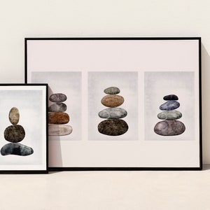 Zen Stone Tower Clipart, Balanced Stones Art, Watercolor Pebble Stones ...