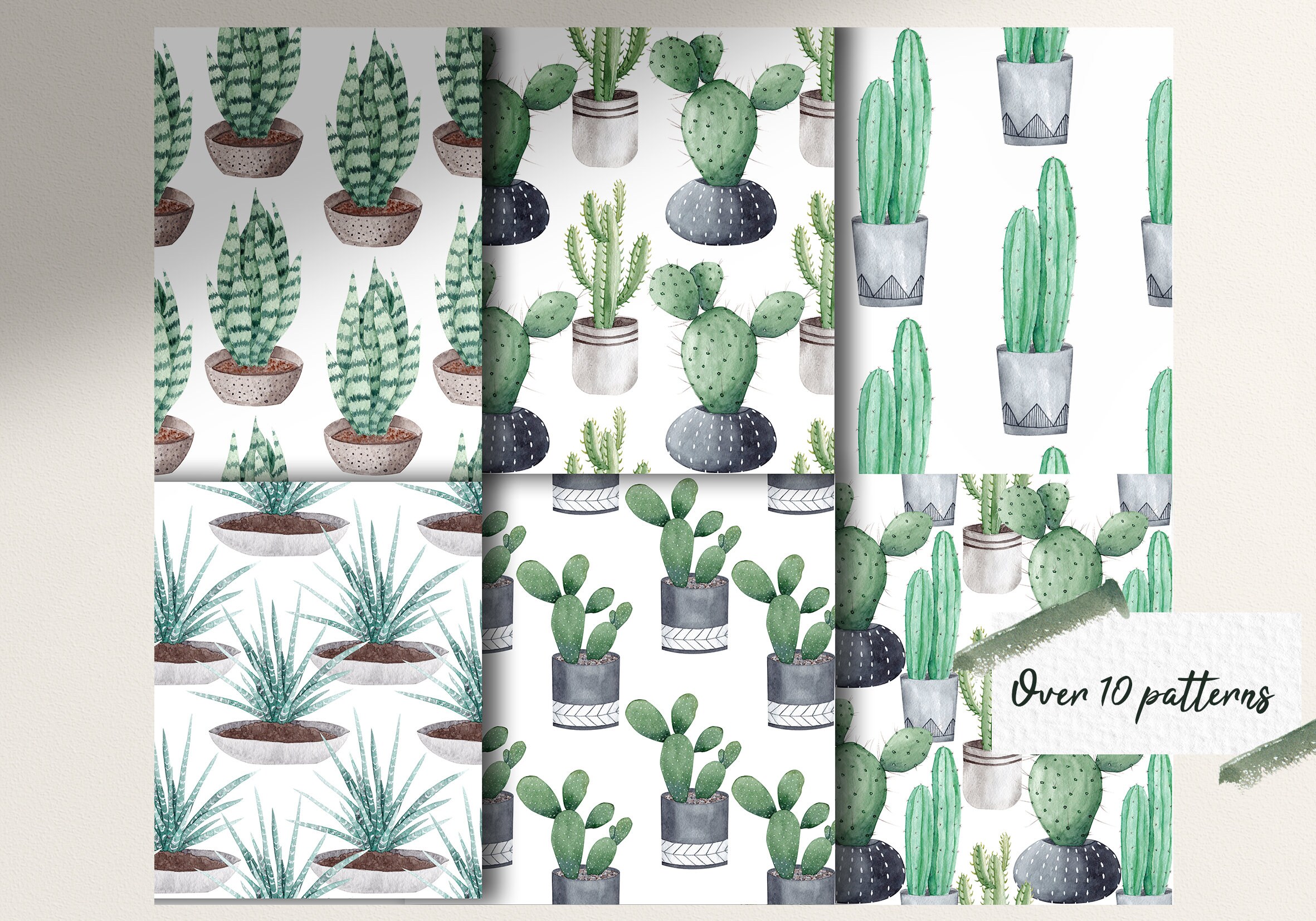 Watercolor Cactus Clipart JPG and PNG, Watercolor Succulents, House ...