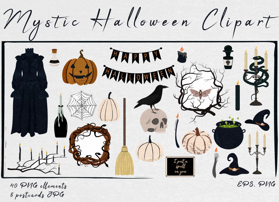 Halloween Clipart PNG, Halloween Clipart EPS, Vector Halloween Clipart ...