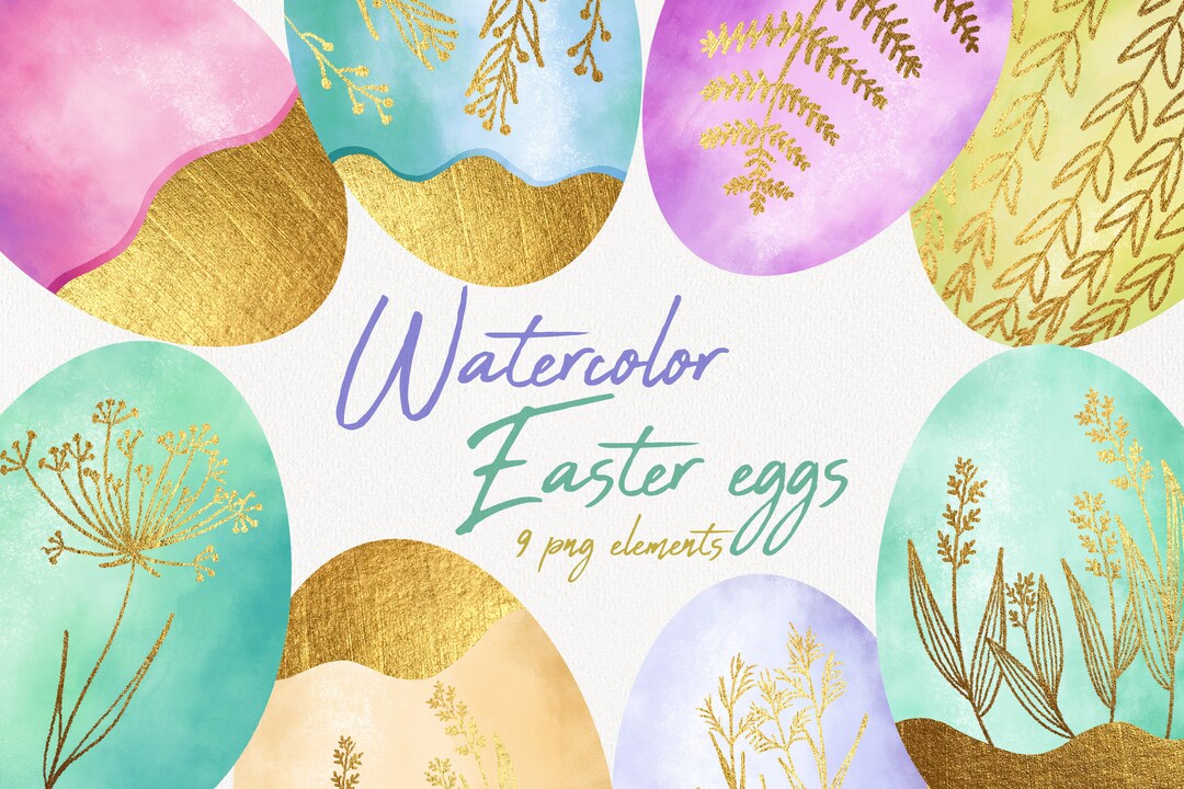Watercolor Easter Clipart, Watercolor Easter Eggs, Pastel Easter Eggs ...