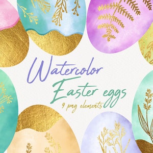 Watercolor Easter Clipart, Watercolor Easter Eggs, Pastel Easter Eggs ...