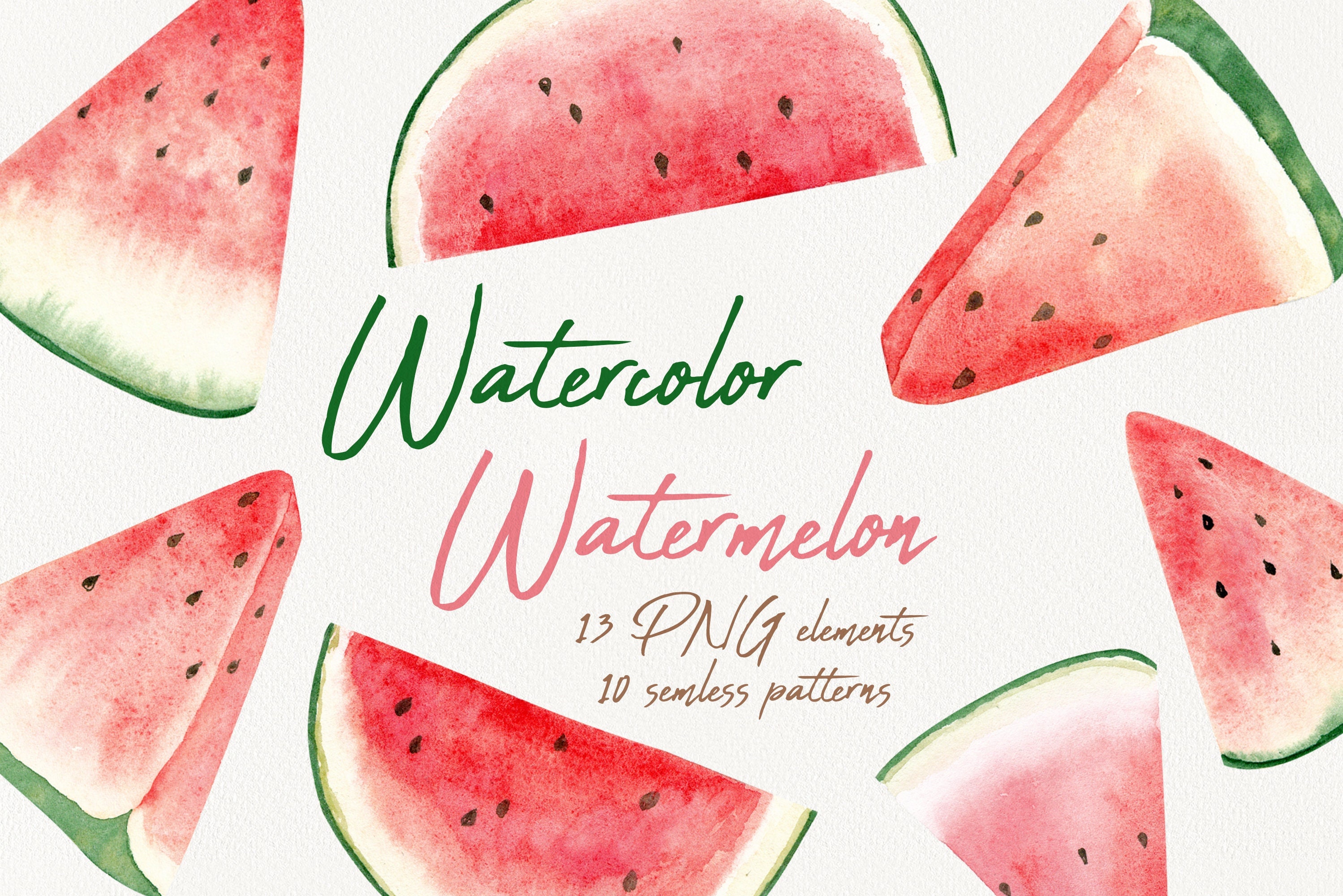 Watercolor Watermelon Clipart, Summer Fruit Clipart, Watercolor ...