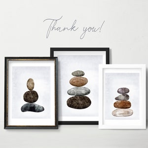 Zen Stone Tower Clipart, Balanced Stones Art, Watercolor Pebble Stones ...