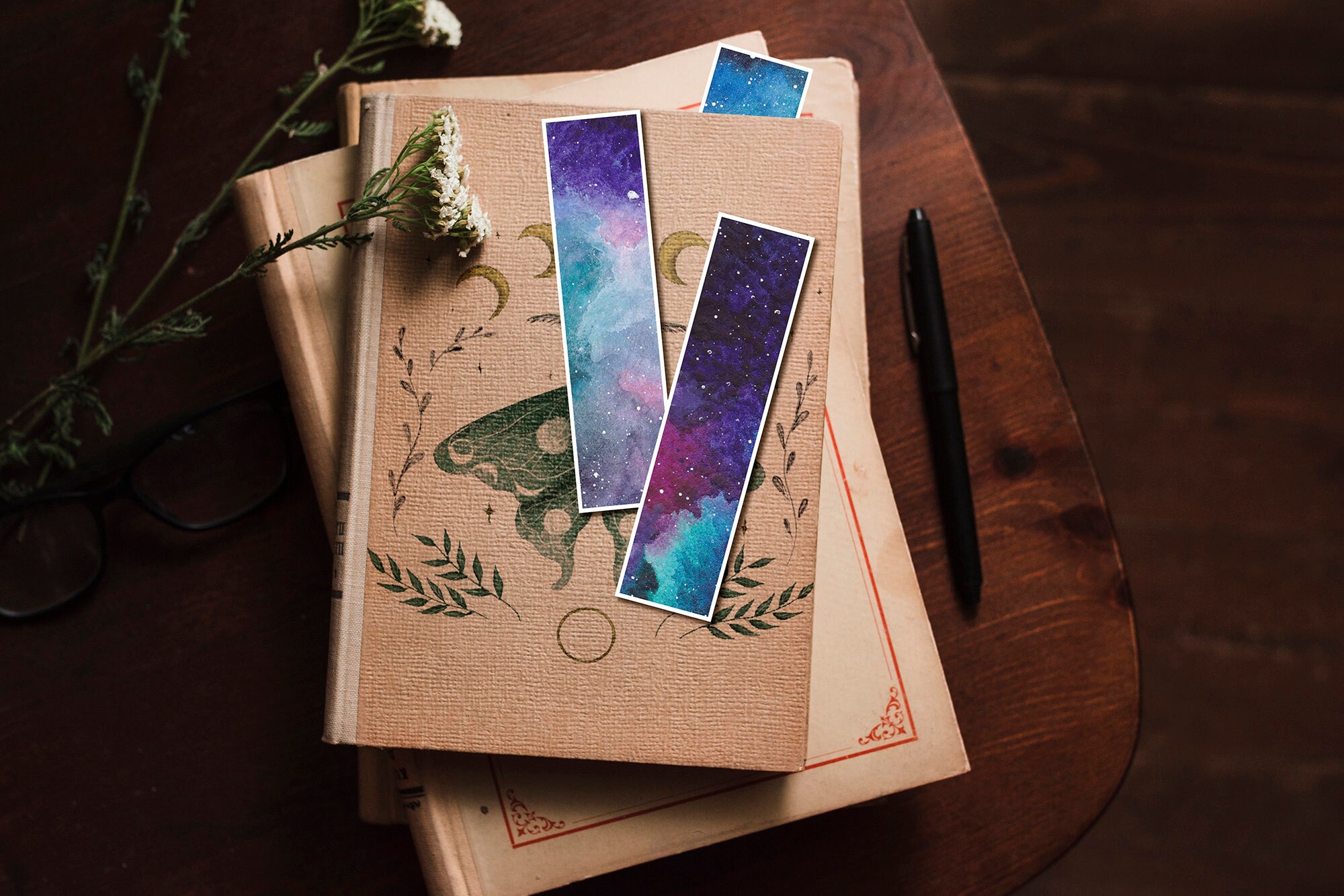 Printable Watercolor Bookmarks, Space Illustration Bookmarks, Cosmos ...