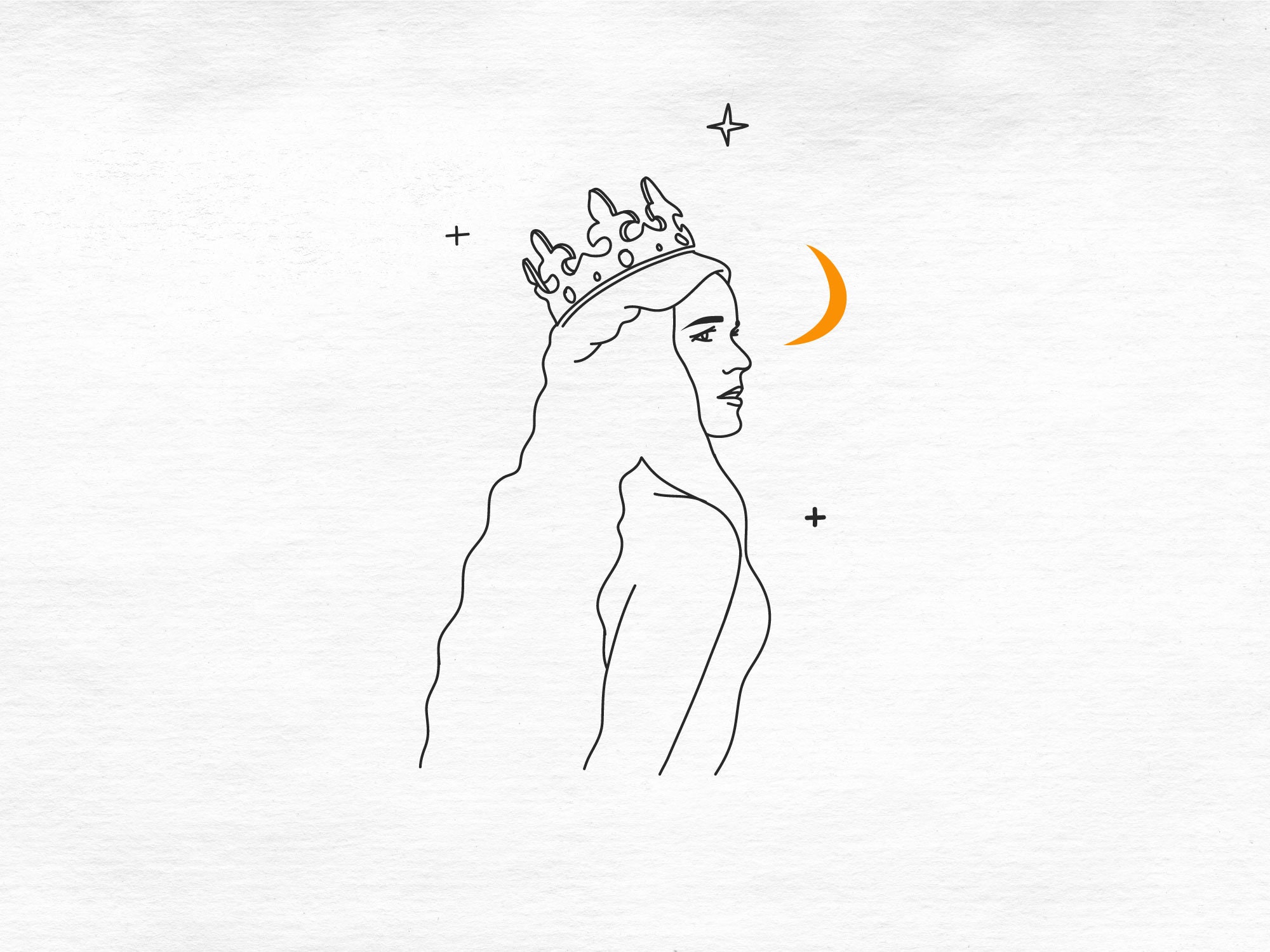 Celestial Female Line Art SVG Files for Cricut,boho Feminine Logo Svg ...