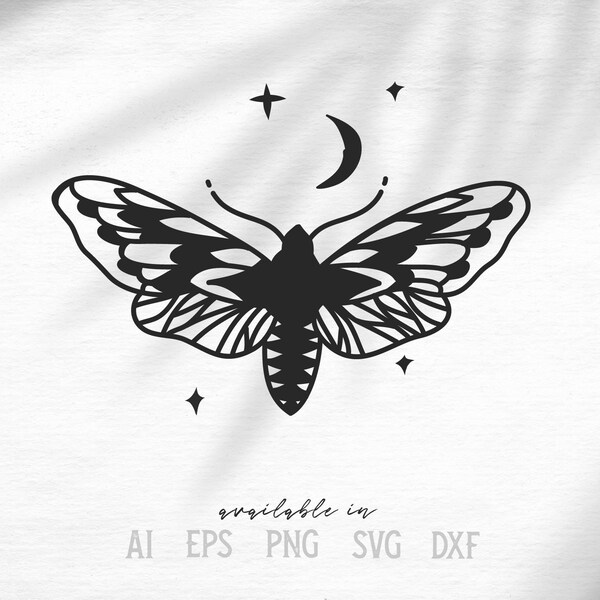 Gothic Moth Svg - Etsy