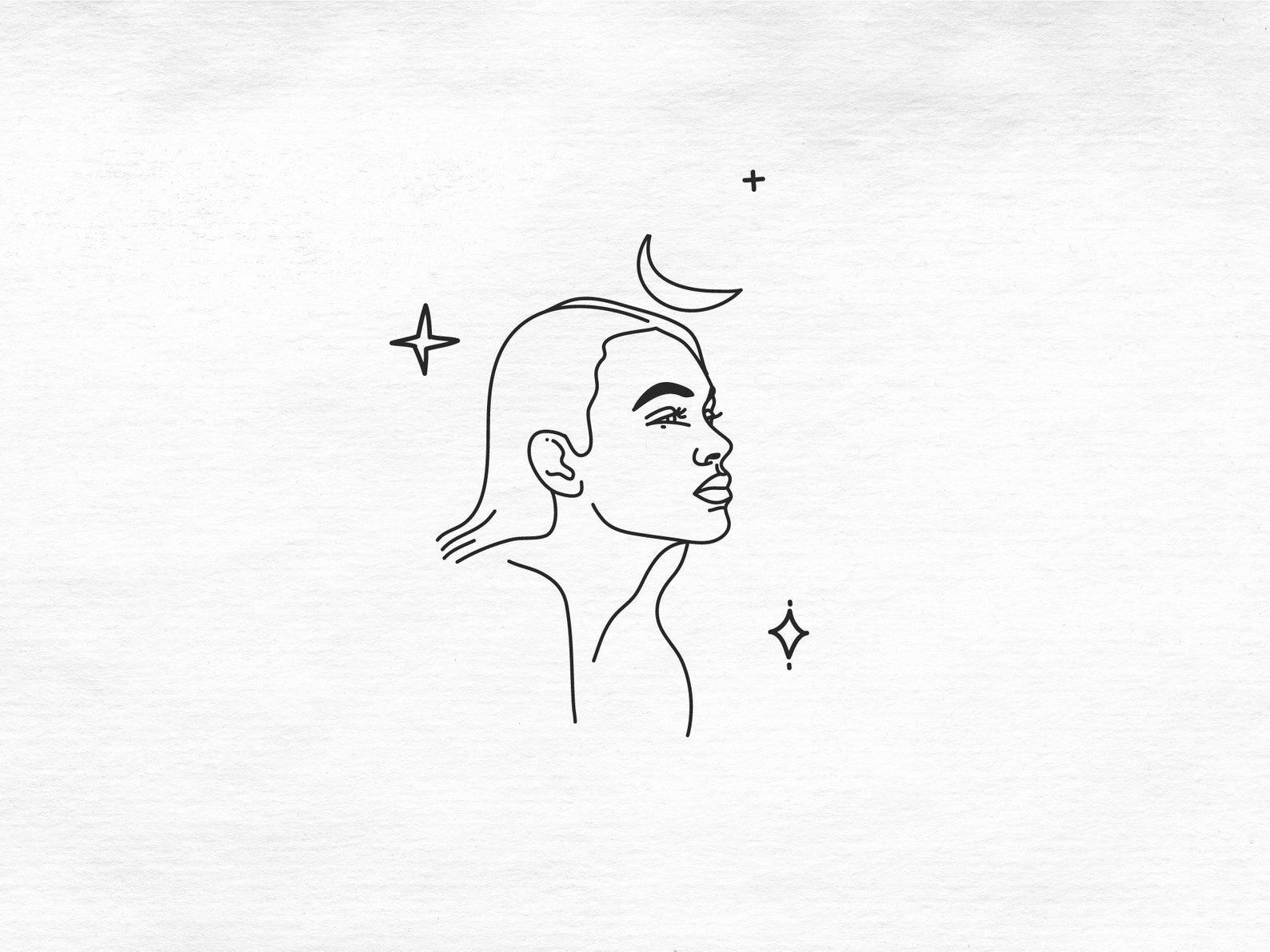 Celestial Female Line Art SVG Files for Cricutboho Feminine - Etsy