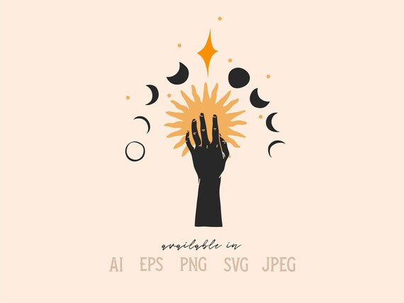 Bohemian Moon Phases SVG Files for Cricutcelestial Moon Phase - Etsy