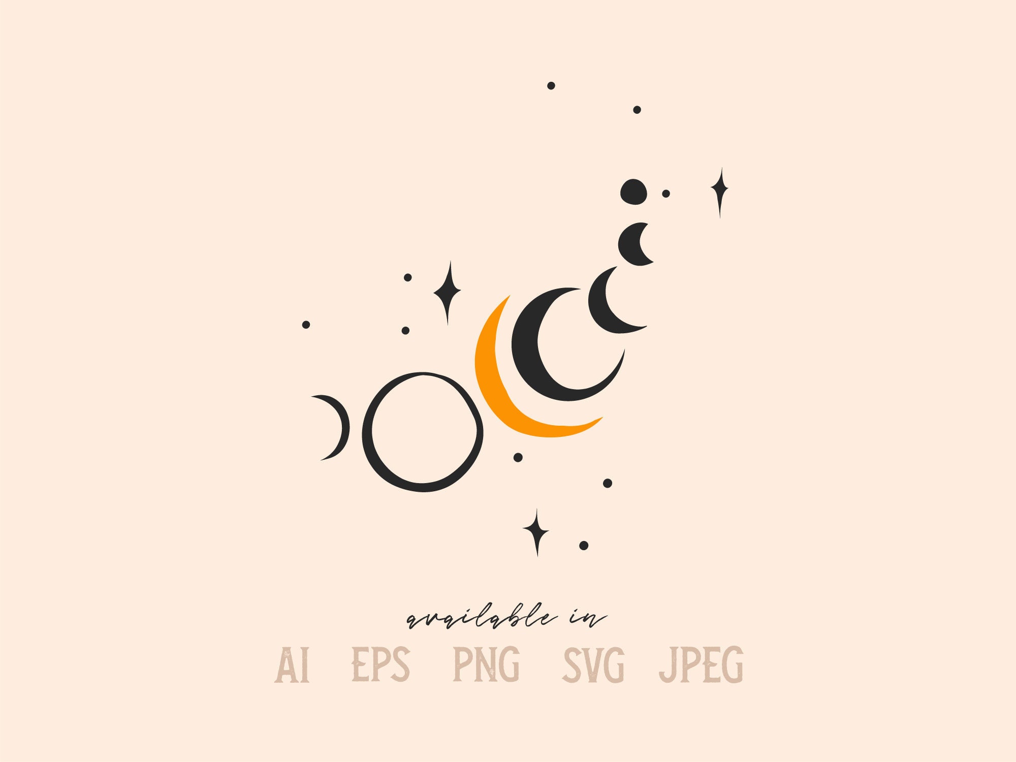 Phases célestes de la lune SVG fichier pour le circuit, Boho moon ...