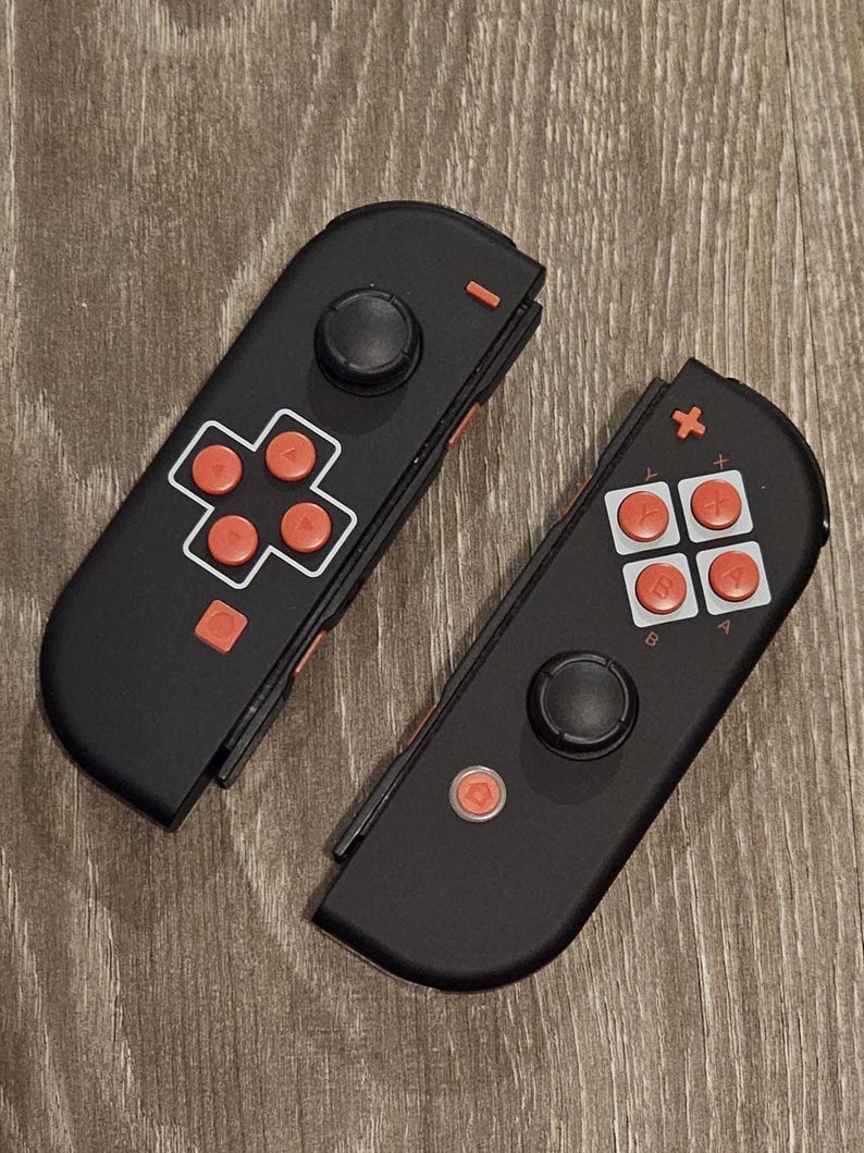 Black and Red Retro Custom Joycons - Etsy