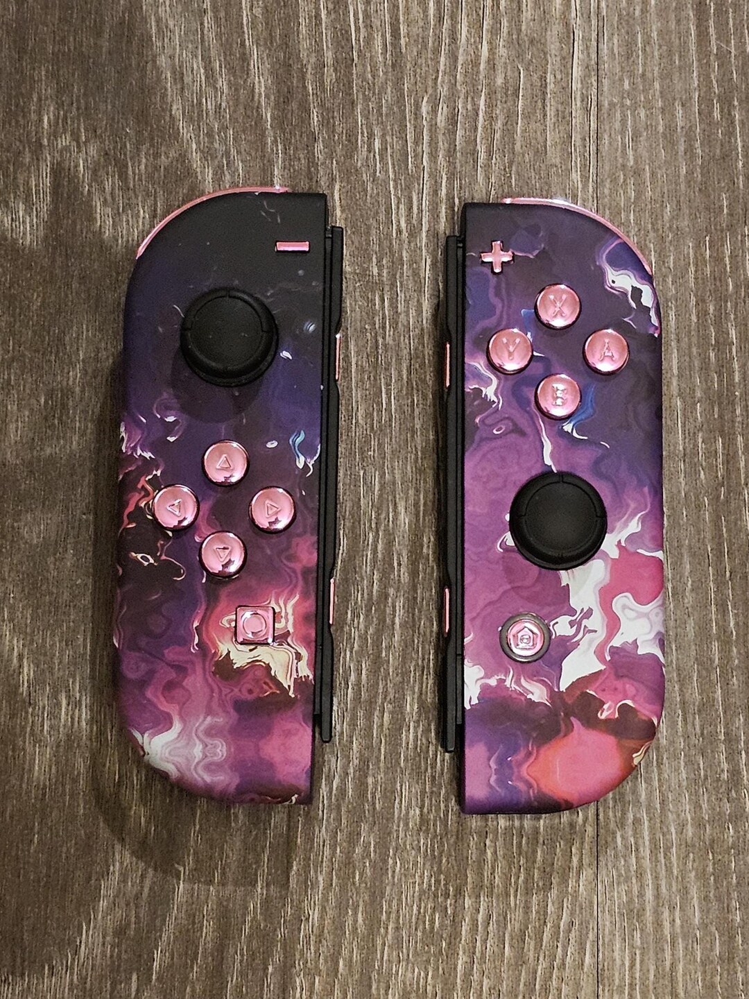 Lava Purple With Chrome Pink Buttons Custom Joycons - Etsy