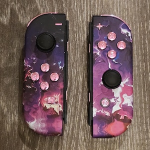 Lava Purple With Chrome Pink Buttons Custom Joycons - Etsy