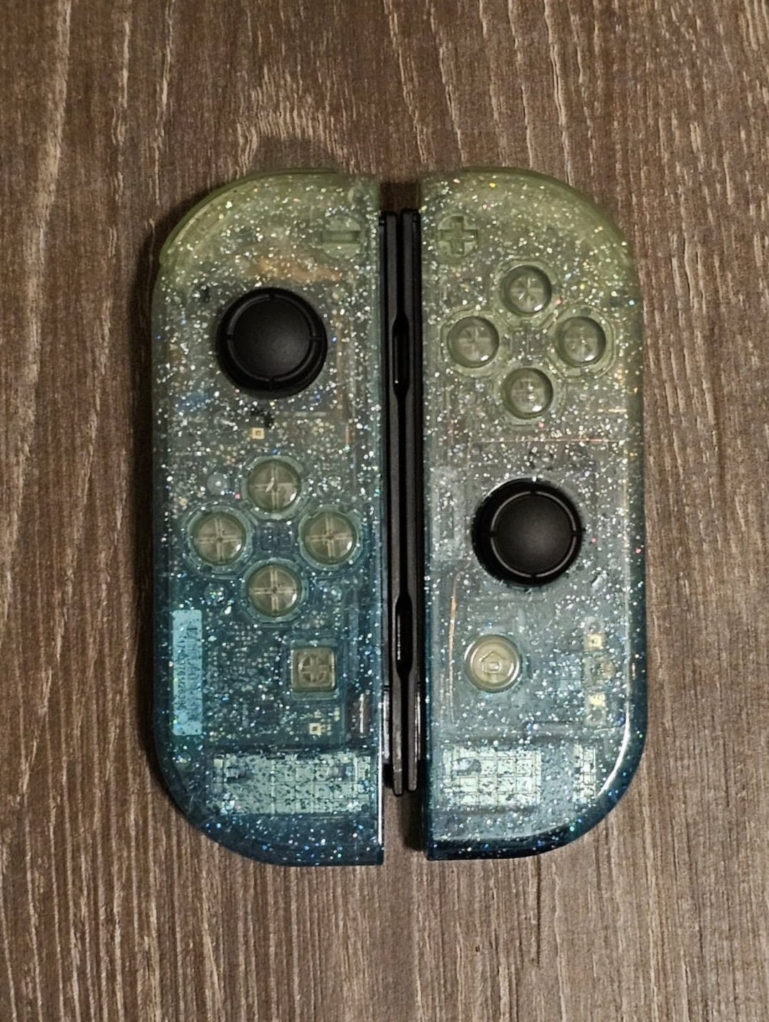 Glitter Clear Blue Green Ombre Custom Joycons - Etsy