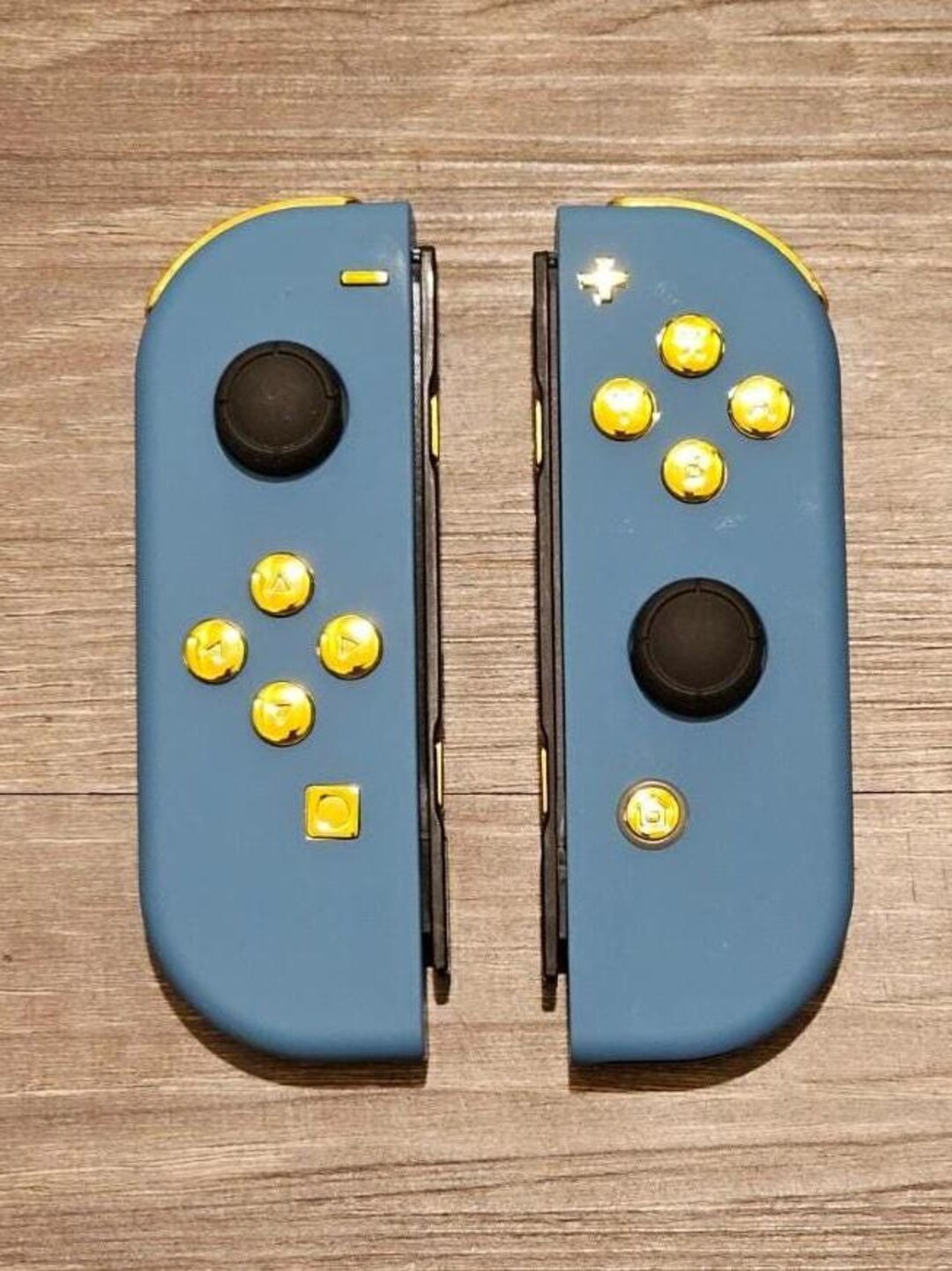 Grayish Blue and Gold Custom Joycons - Etsy