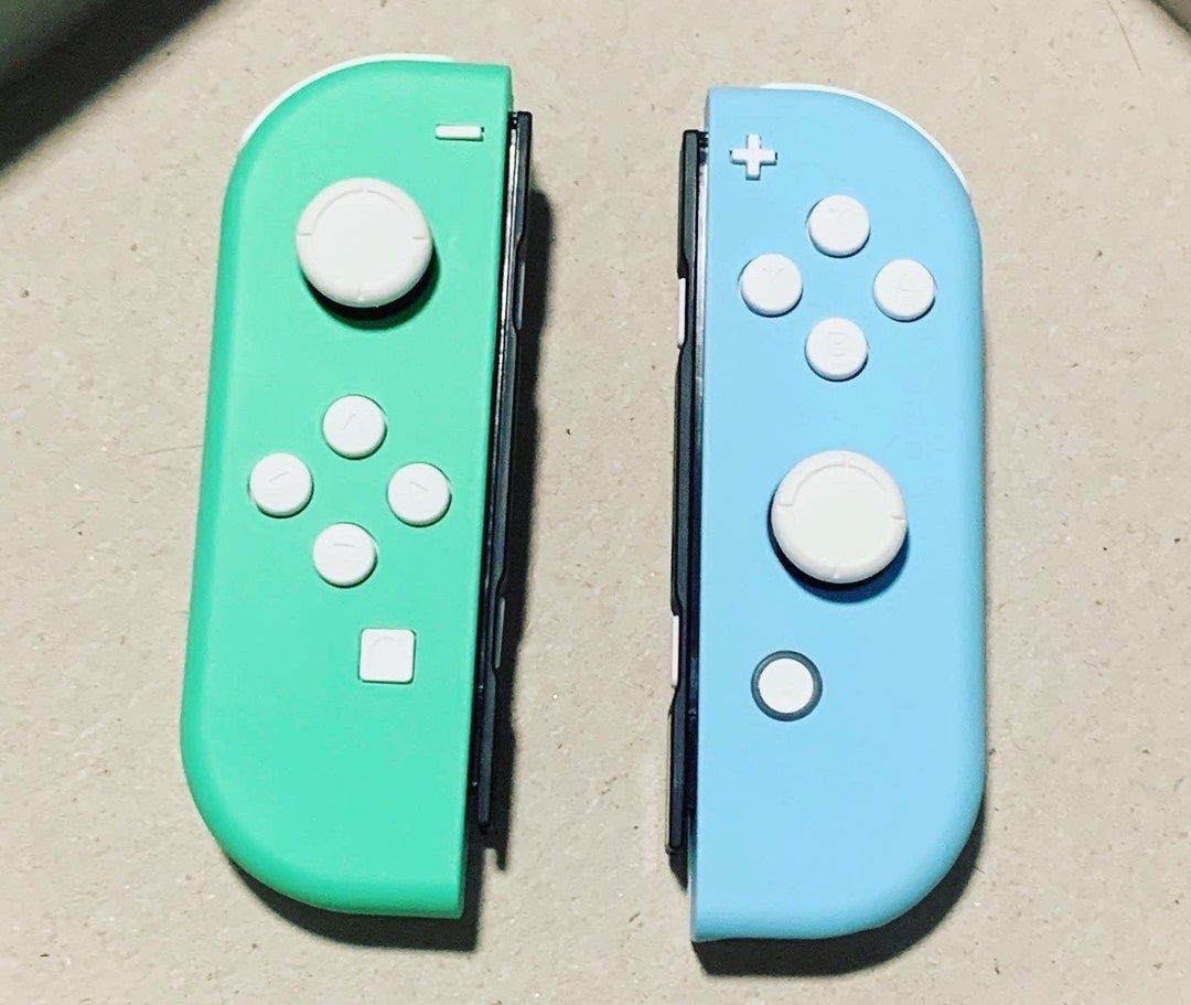 Pastel Mint Blue White Buttons Joycons - Etsy