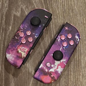 Lava Purple With Chrome Pink Buttons Custom Joycons - Etsy