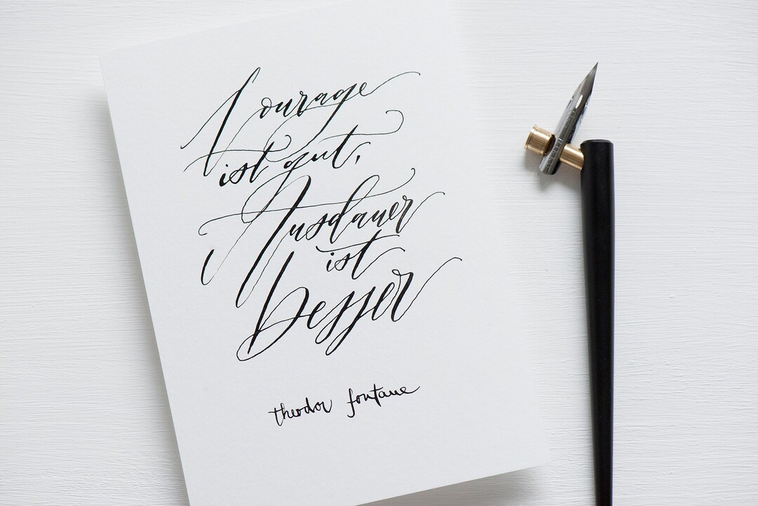 Handgeschriebene Karte, Kalligraphie, Spruch, Original, Calligraphy ...