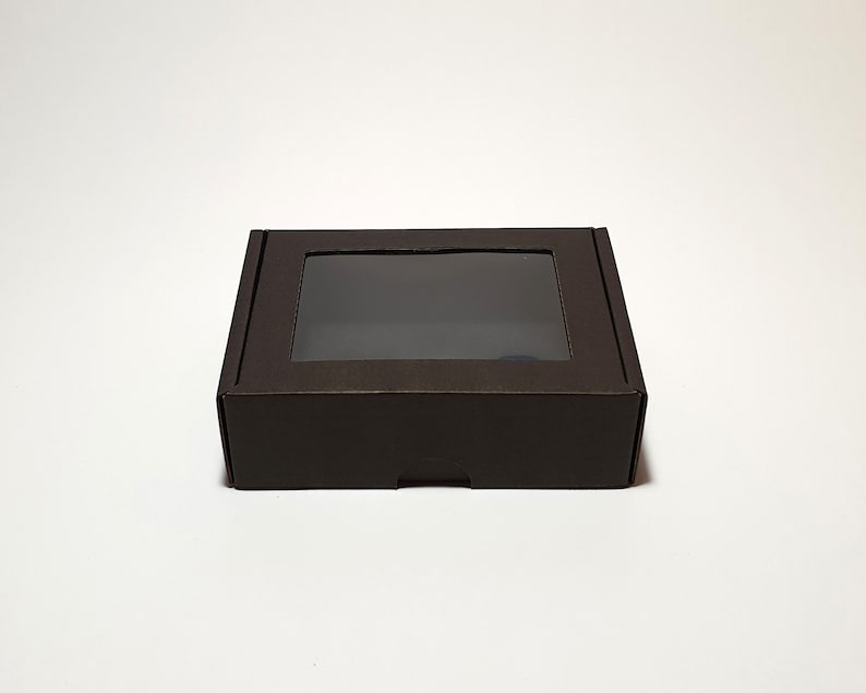 Black Cardboard Gift Boxes With Transparent Window and Lid - 12 X 9 X 4 ...