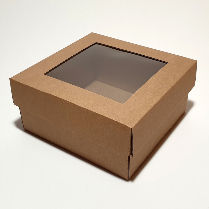 Kraft Cardboard Window Box With Lid - Etsy