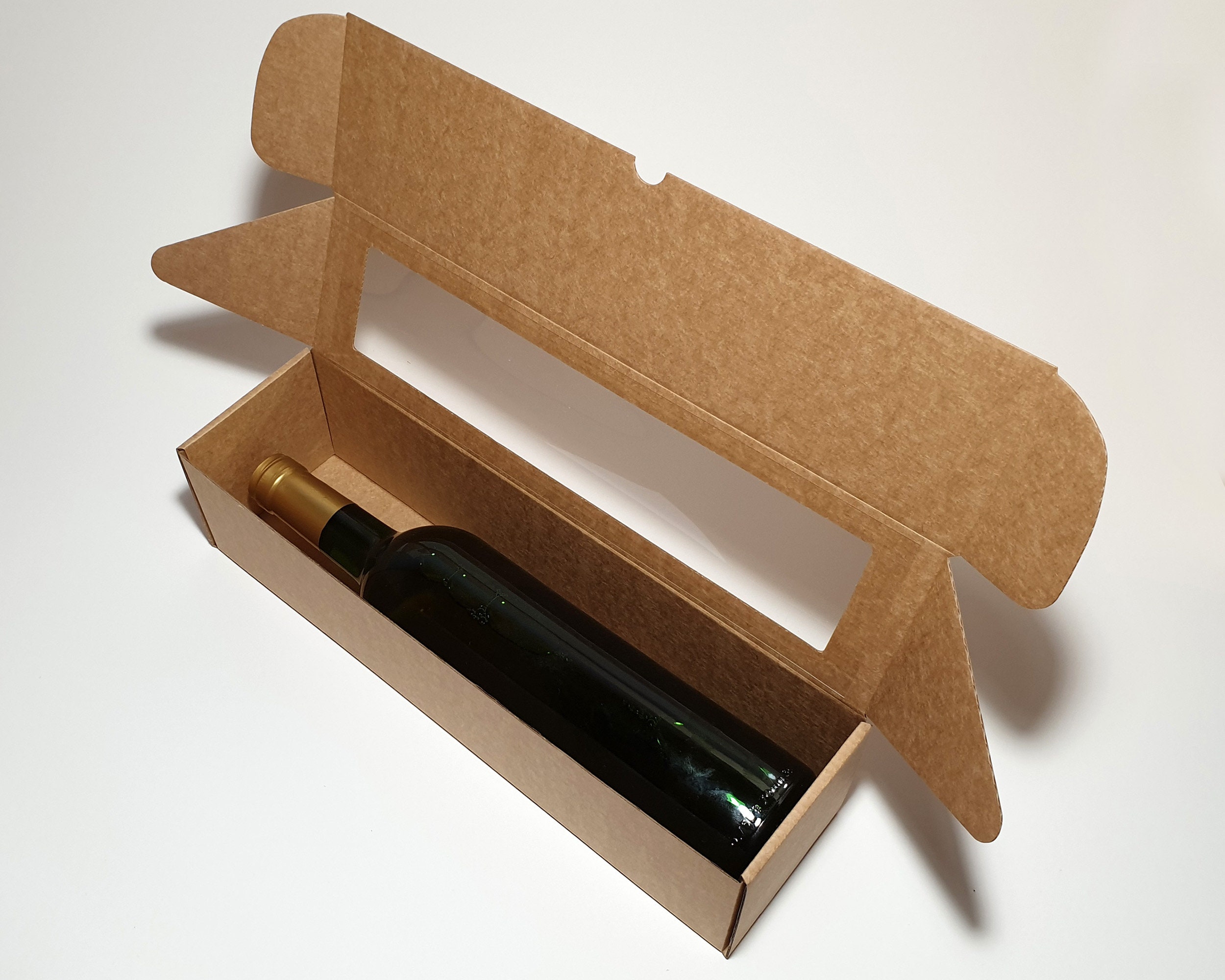 Wine Bottle Gift Boxes From Cardboard With Transparent Window - Etsy