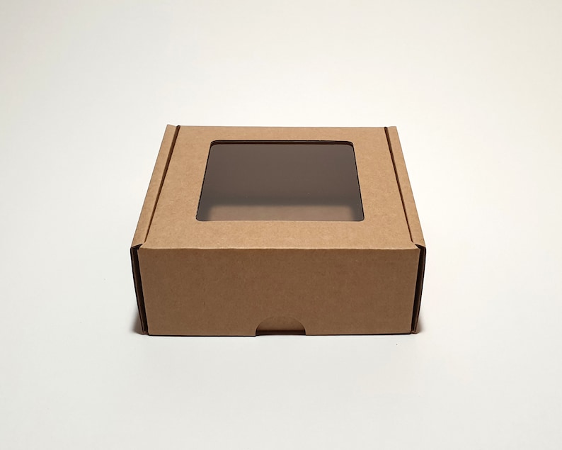 Cardboard Gift Boxes With Transparent Window and Lid - 12 X 12 X 5 Cm ...