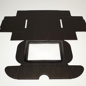 Black Cardboard Gift Boxes With Transparent Window and Lid - 12 X 9 X 4 ...