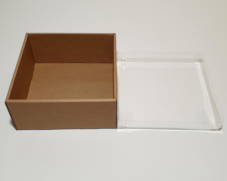 Cardboard Gift Boxes With Transparent Removable Lid - 15 X 15 X 7 Cm ...