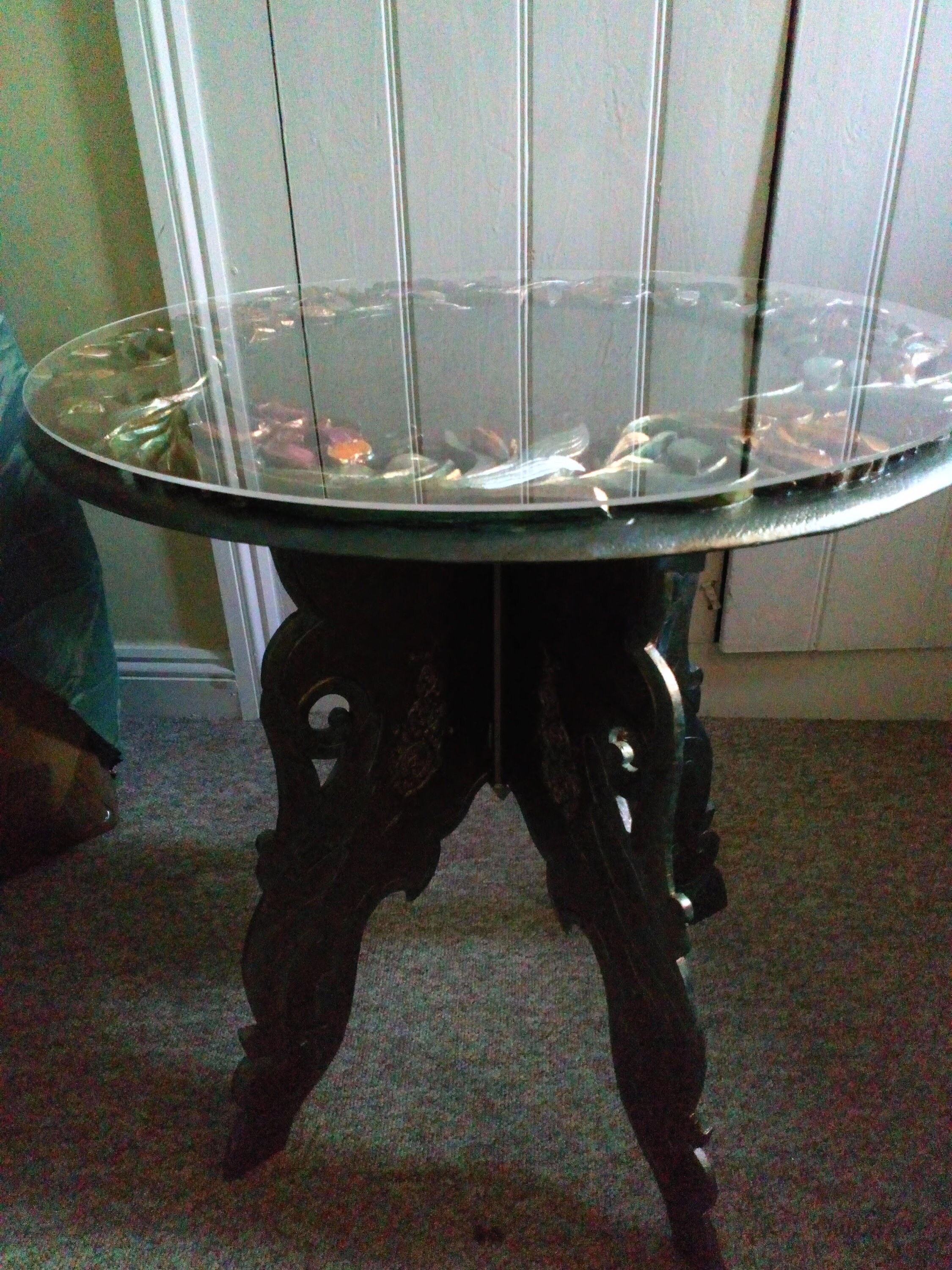 Carved Indian Table With Flowers - Etsy