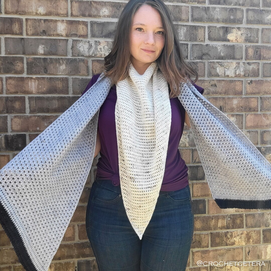 Herring Gull Deep V Wrap Shawl Color Blocked Crochet Pattern PDF ...