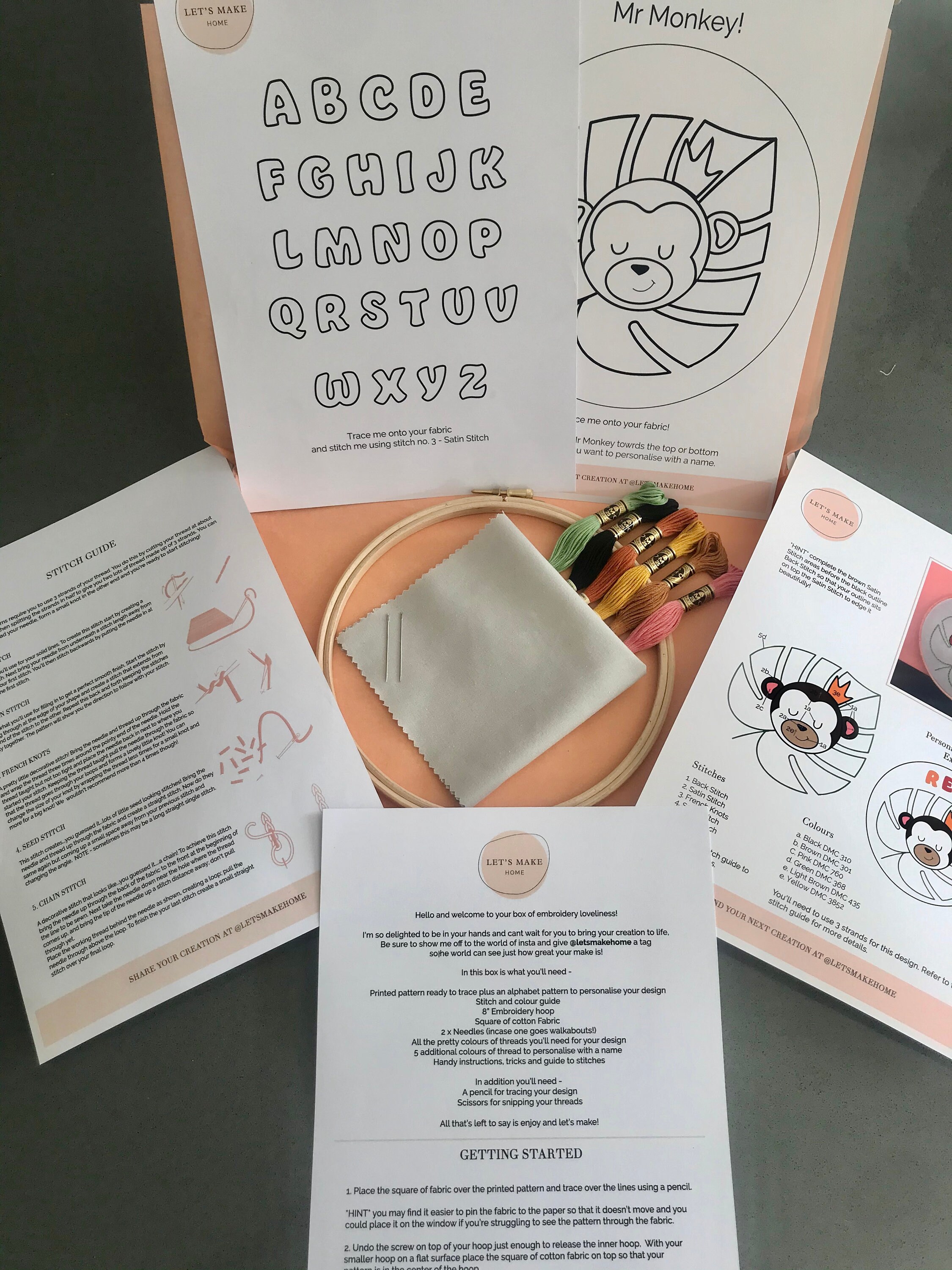 King Lion Personalised Embroidery Kit. DIY Animal Embroidery - Etsy