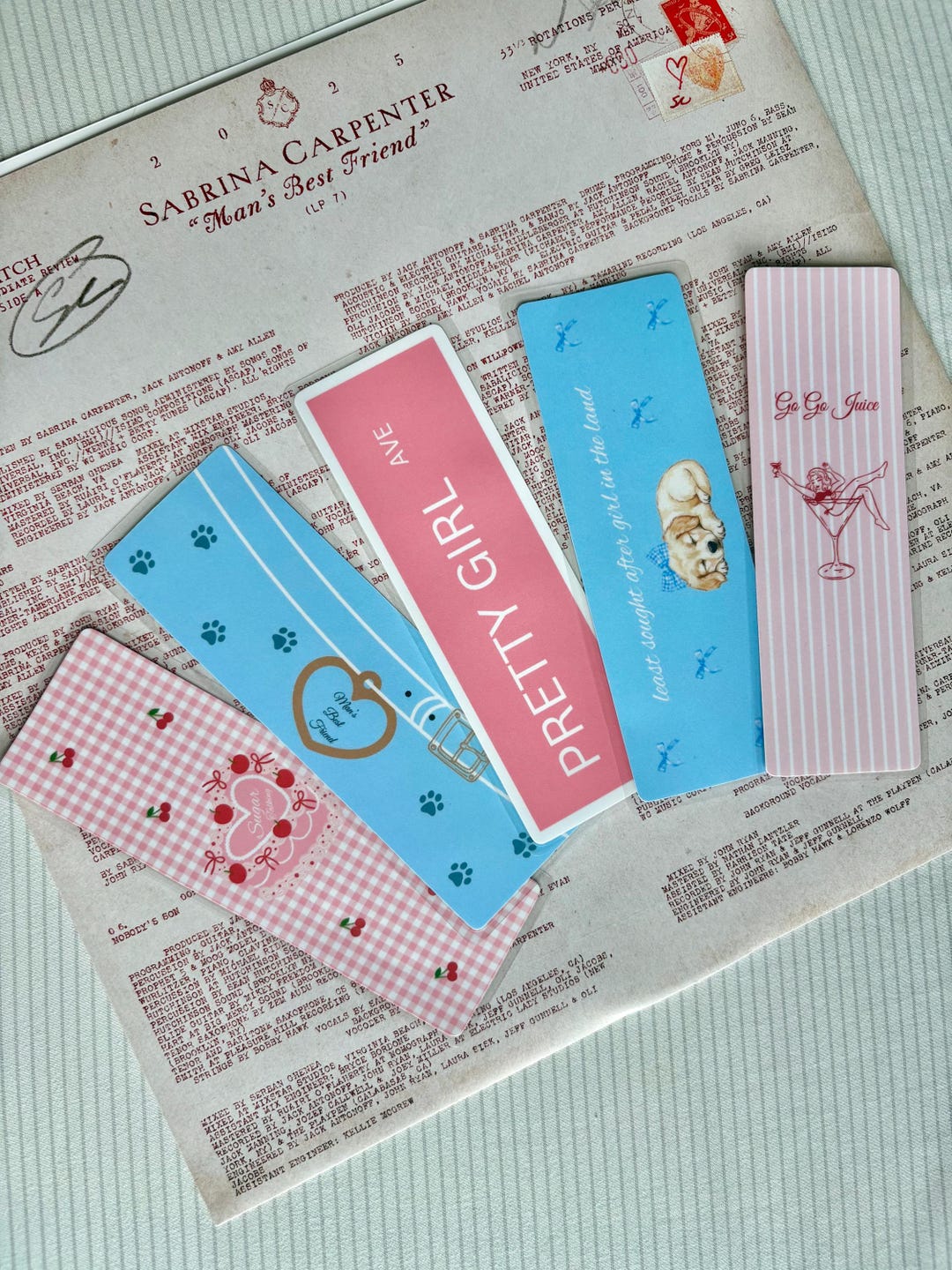 Sabrina Carpenter Inspired Bookmark Set – Man’s Best Friend Album – 5 ...