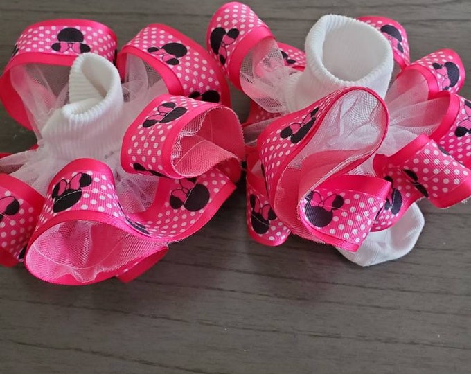 Minnie Mouse Ruffle Socks - Etsy