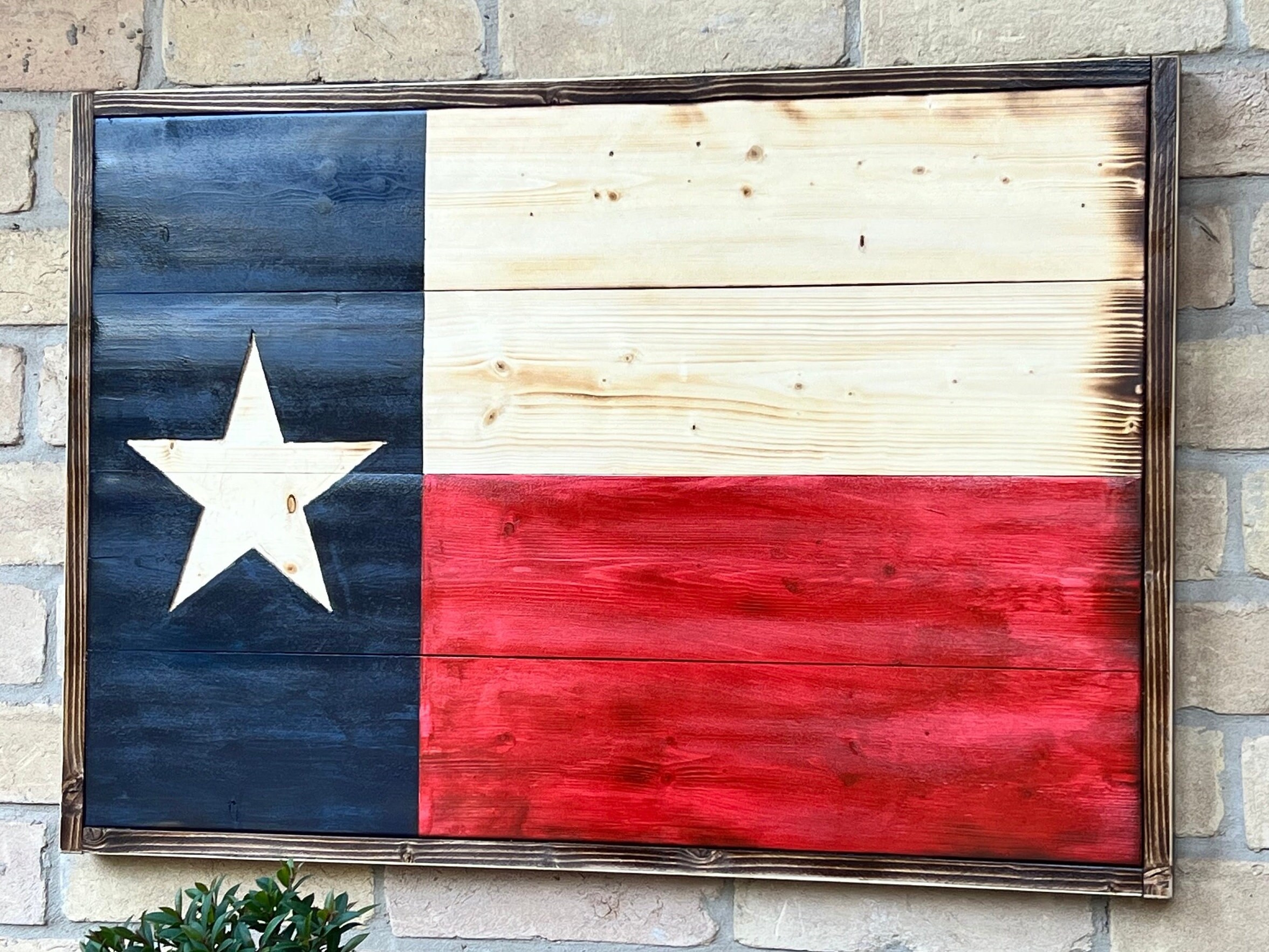 Rustic Charred Wood Texas Flag: Framed Lone Star Decor - Etsy