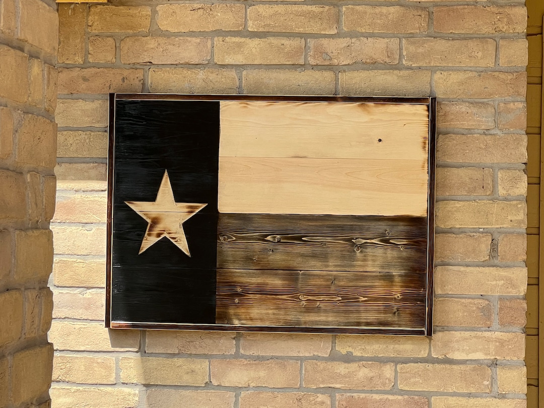 Rustic Charred Wood Texas Flag: Subdued Black and White Lone Star - Etsy