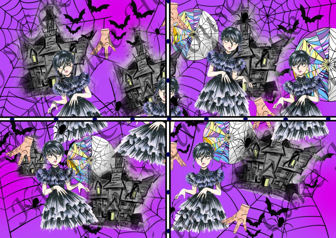 Wednesday Cake Wrap, Edible Icing Sheets, Set of 2. Addams Cake ...