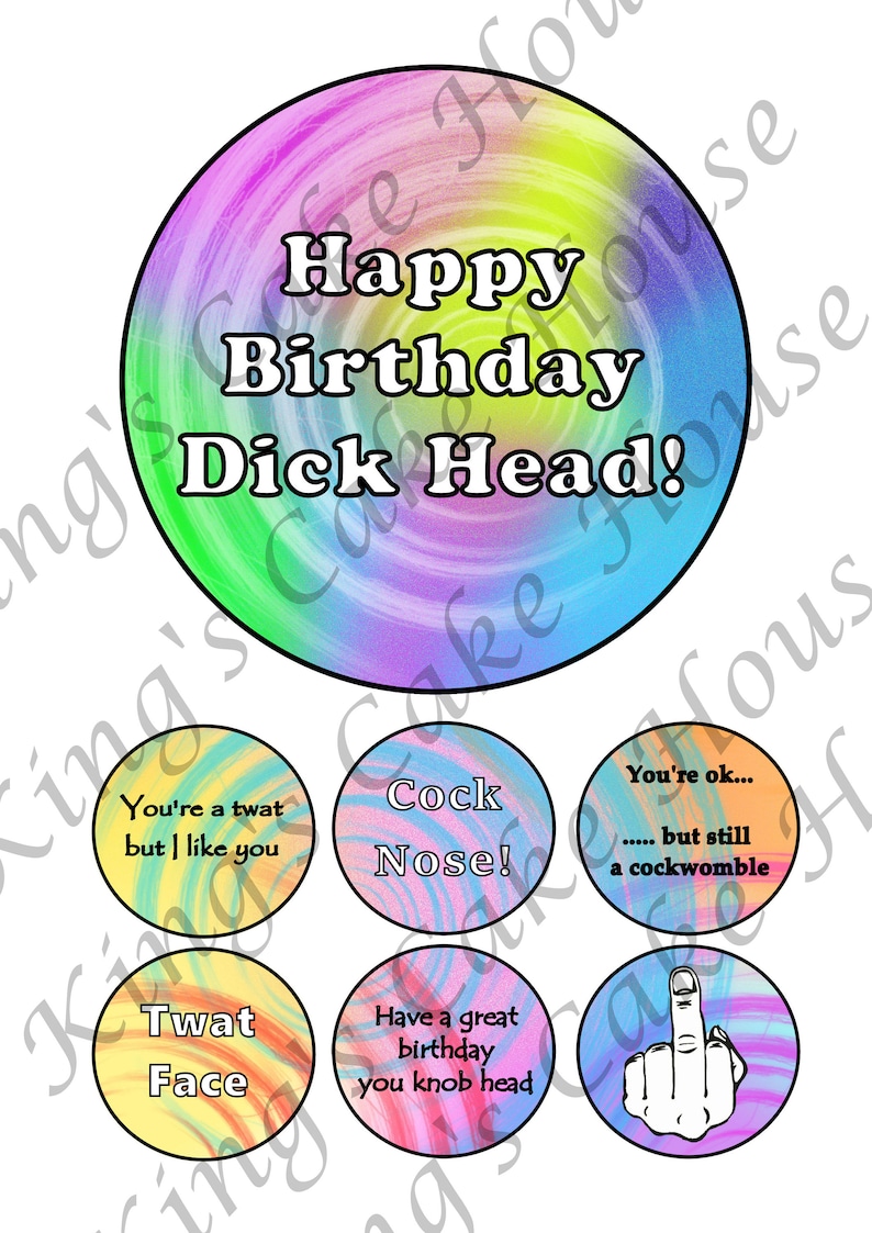 Insult Cake And Cupcake Toppers Rude Funny Naughty Joke Etsy