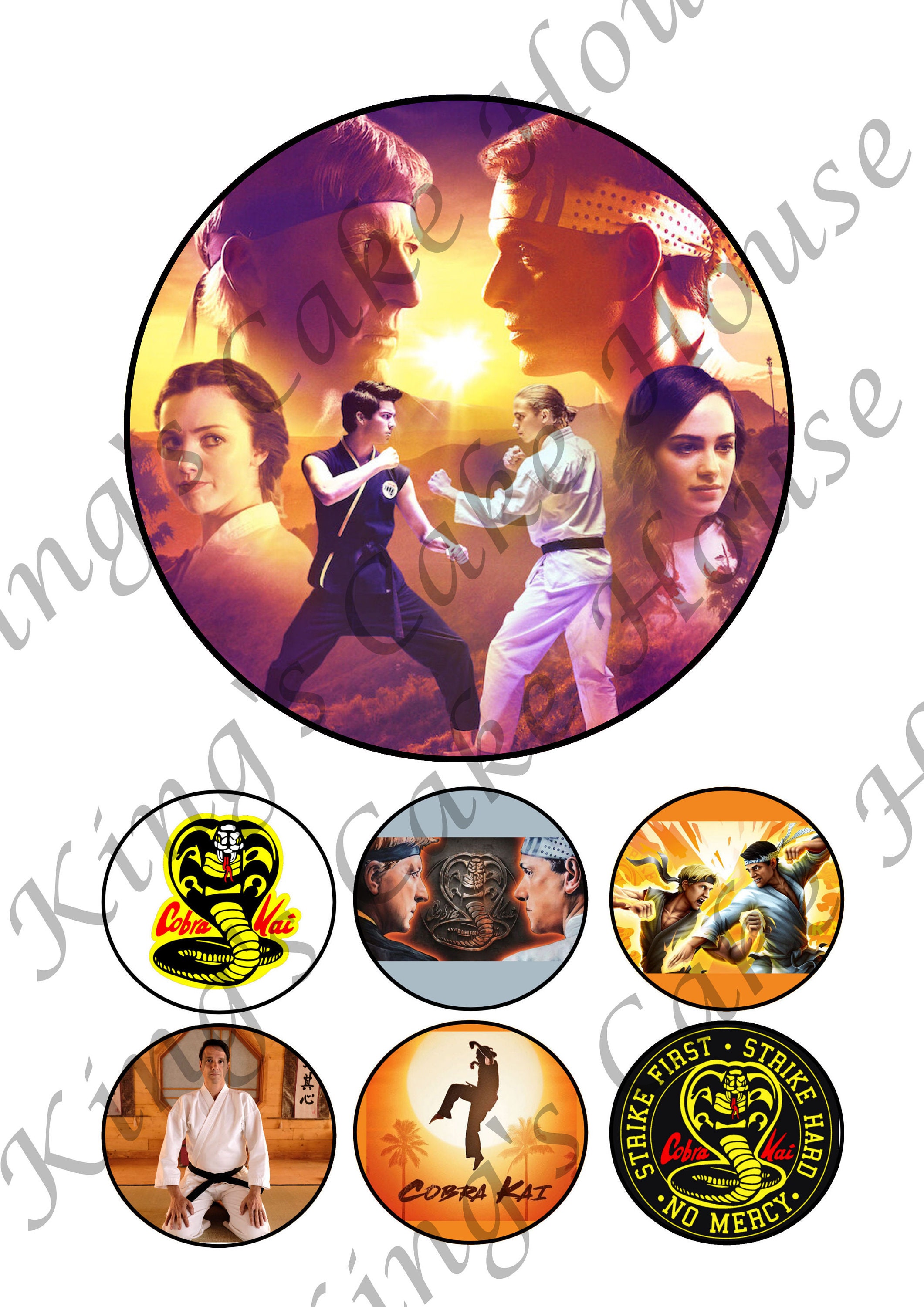 Cobra Kai round cake topper edible icing sheet. Birthday cake | Etsy