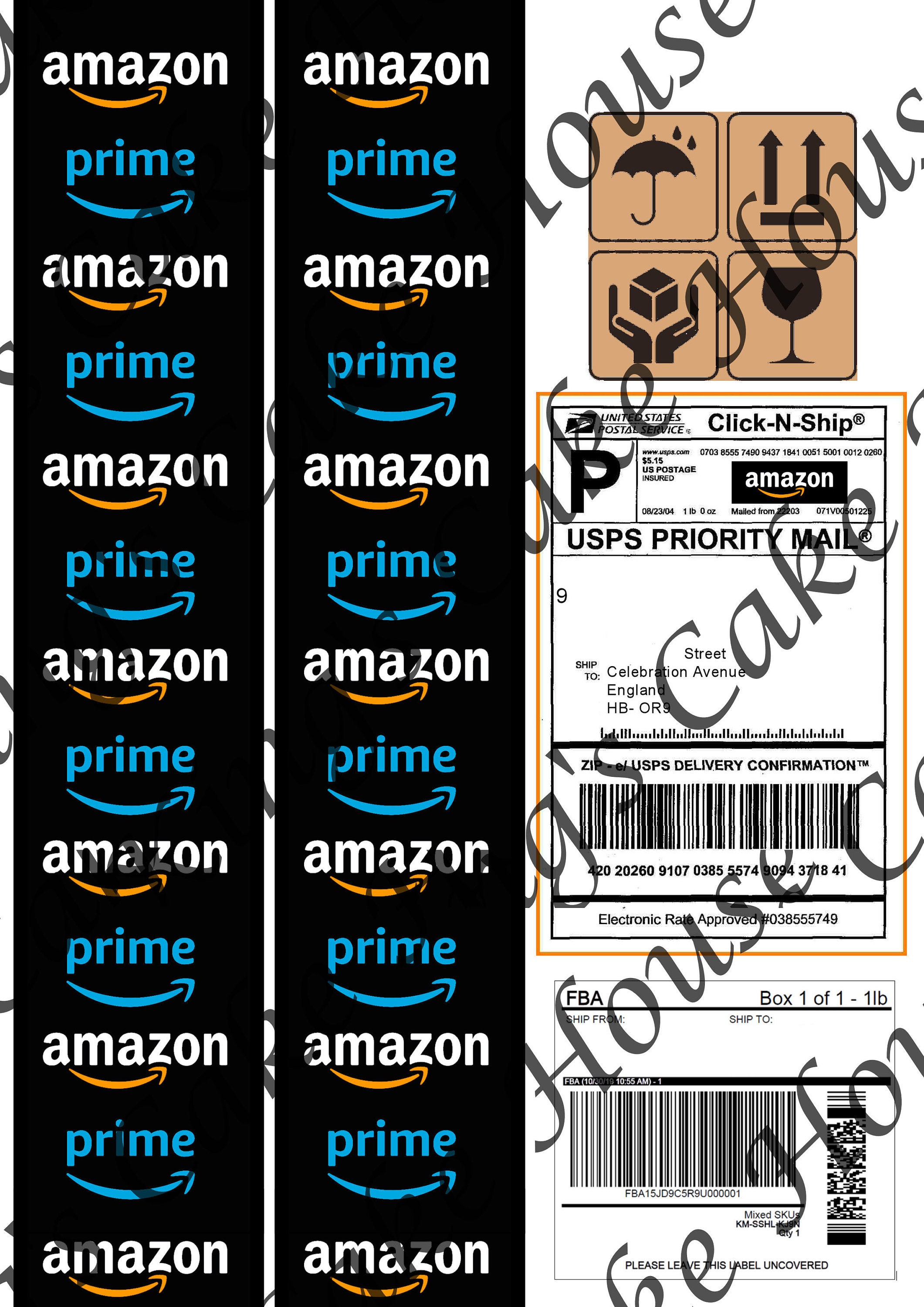 Amazon Shipping Label, Edible Icing Sheet Cake Topper. - Etsy