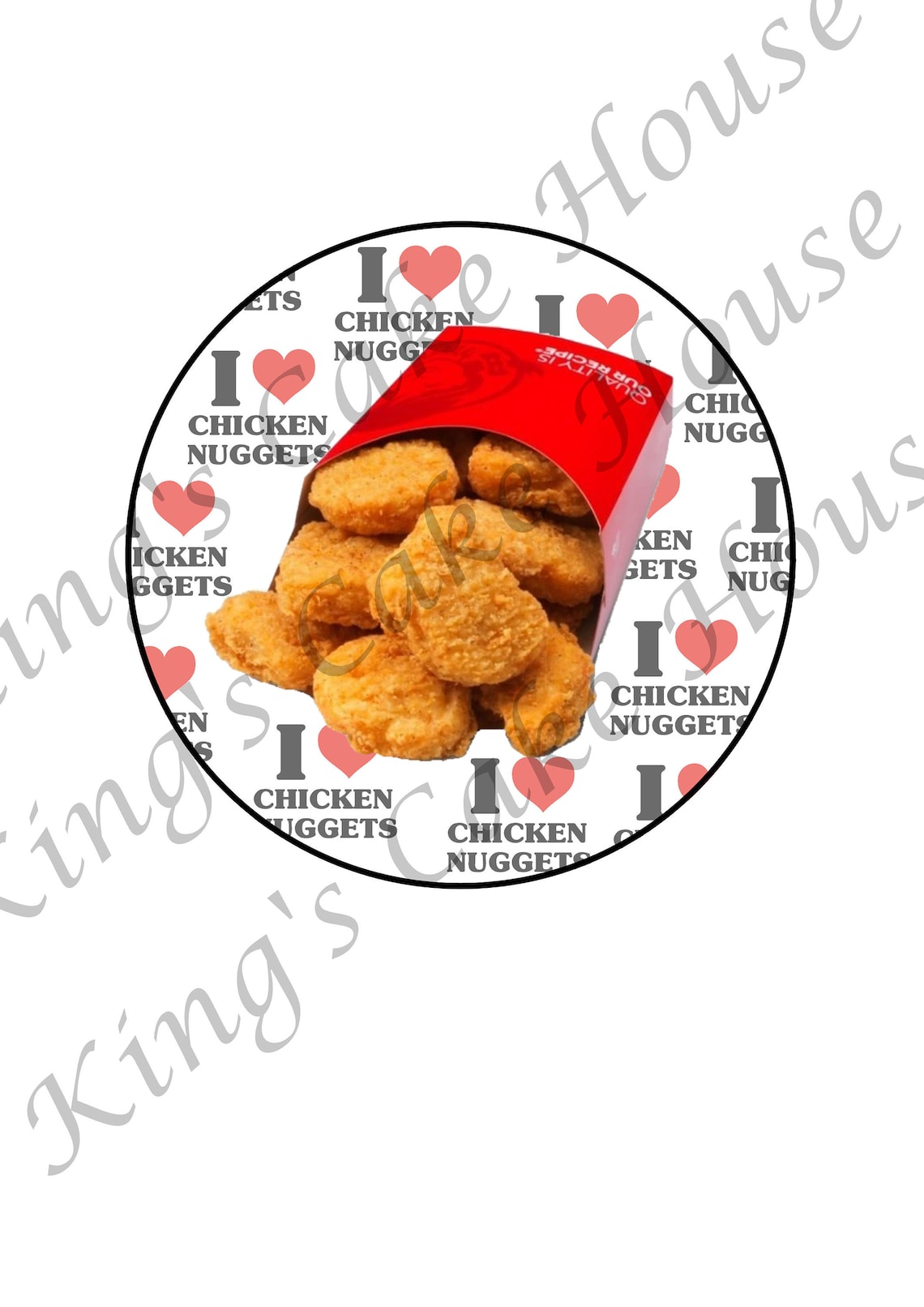 Chicken Nugget Cake Topper Edible Icing Sheet Round Birthday | Etsy