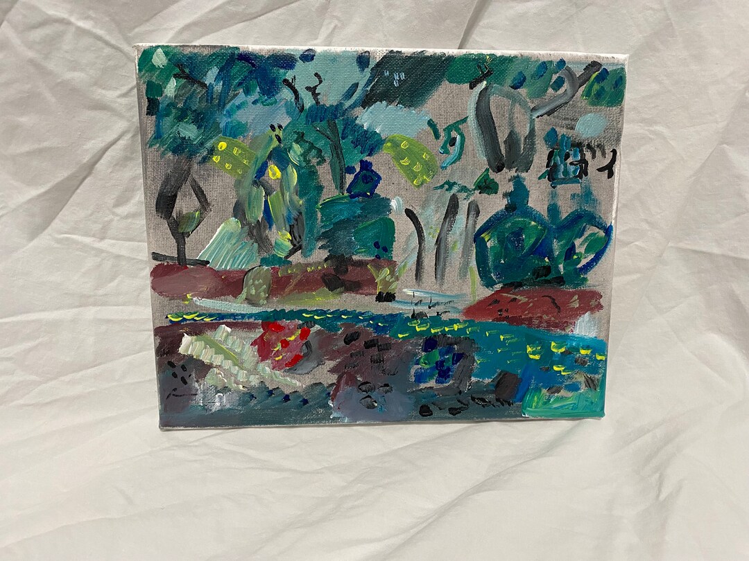 Bush Intellect Made Painting, Blue and Green, Toned - Etsy