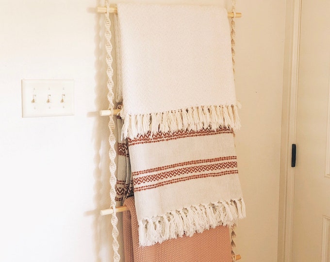 Macrame Hanging Ladder - Blanket Ladder - Plant Ladder - Etsy