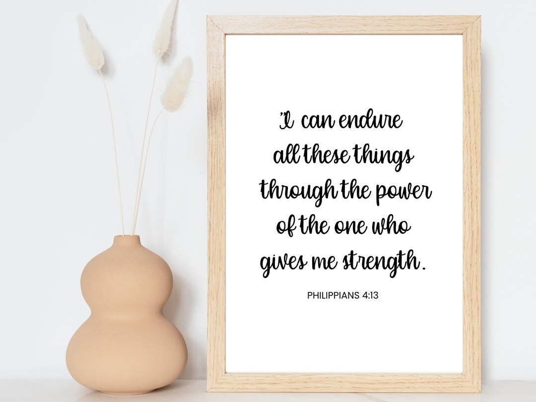 PHILIPPIANS 4:13, Bible Verse Printable, Scripture Wall Art, Modern ...