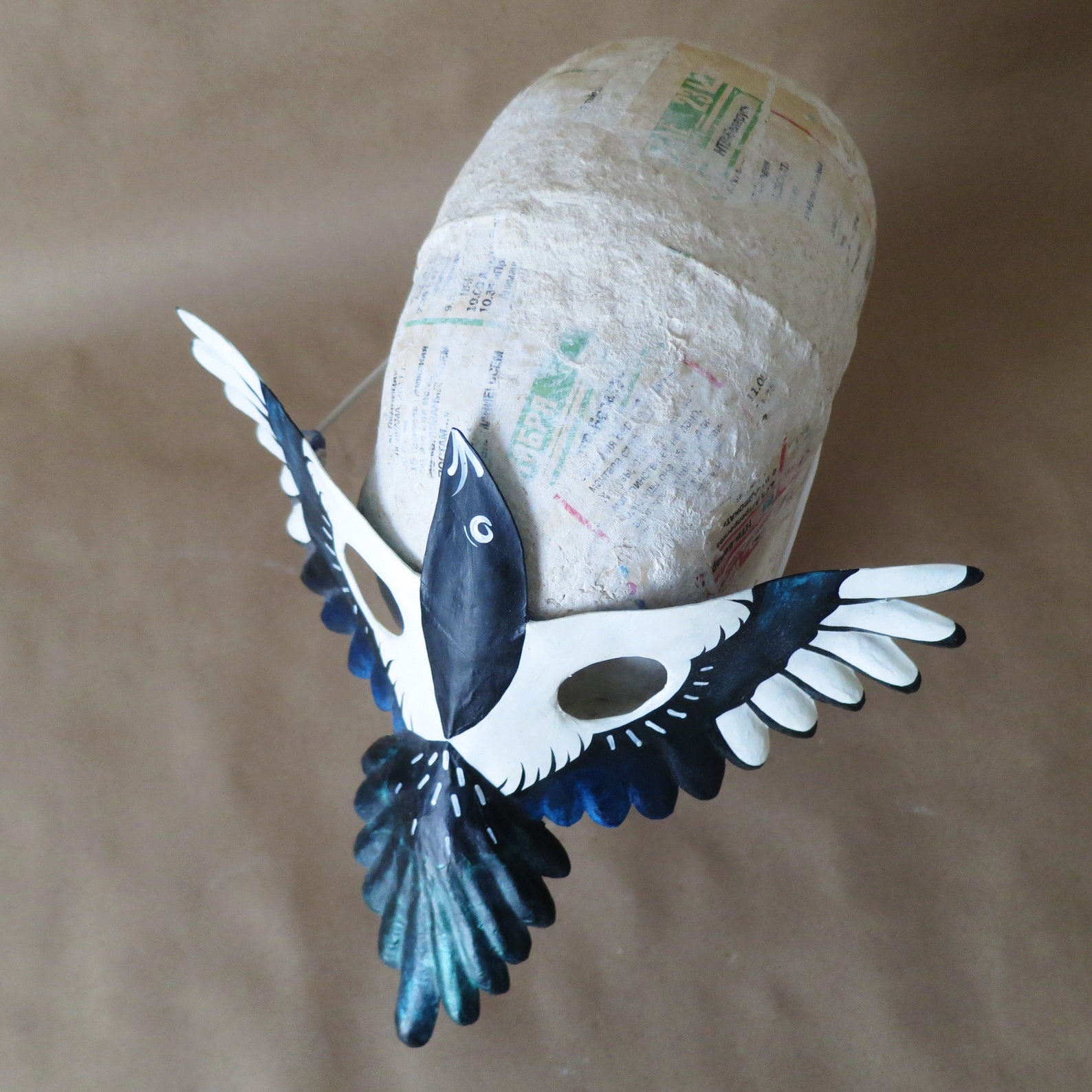 Magpie Papier Mache Masquerade Mask | Etsy