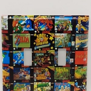 Super Nintendo SNES Vintage Game Collage Double Light Switch Plate - Etsy